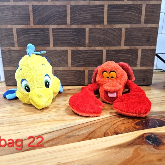Disney | Toys | Disney Little Mermaid Flounder Sebastian Mini Beannie ...